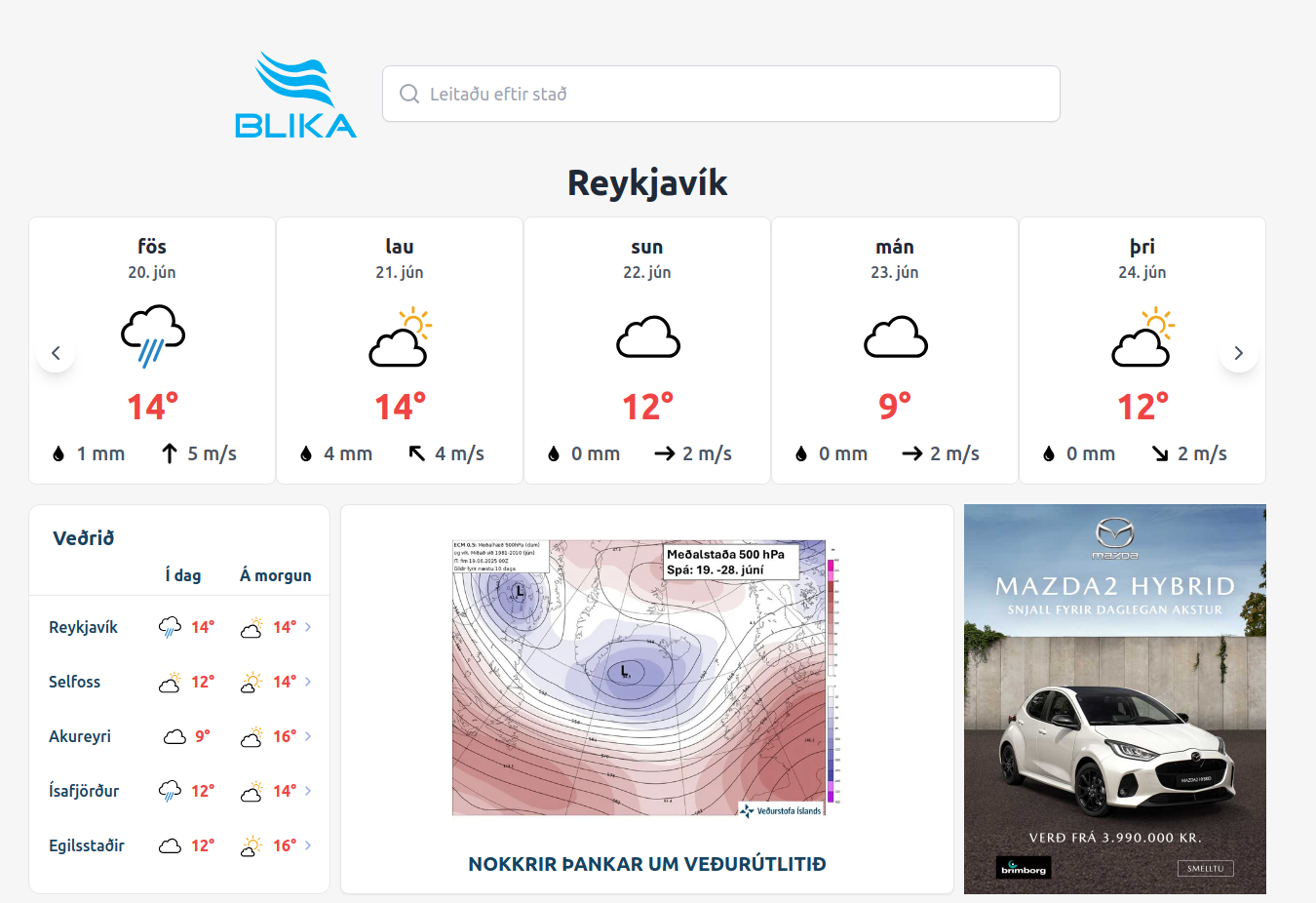 NÝ BLIKA KOMIN Í LOFTIÐ